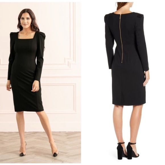 Rachel Parcell | Dresses | Rachel Parcell Square Neck Black Ponte Dress ...